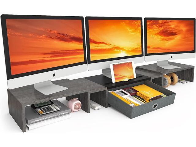 Click here for WESTREE Triple Dual Monitor Stand Riser with Drawe... prices