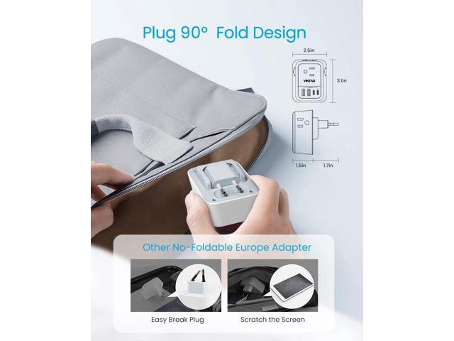 Click here for 2 Pack European Travel Plug Adapter  VINTAR Foldab... prices