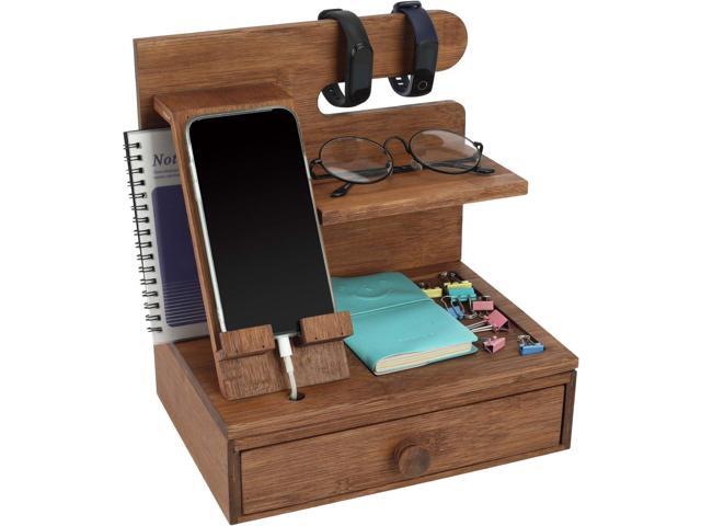 Click here for TQVAI Bamboo Phone Docking Station with Drawer  Wo... prices