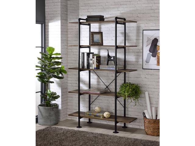 Click here for Nefo Rustic Oak & Black Finish Bookshelf prices