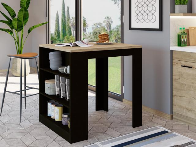 Click here for Kitchen Island Table  Two Legs  Three Side Shelves... prices