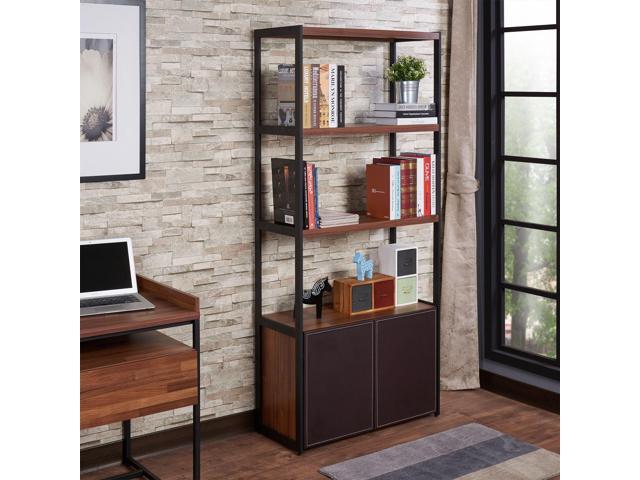 Click here for Sara Walnut & Sandy Black Finish Bookshelf prices