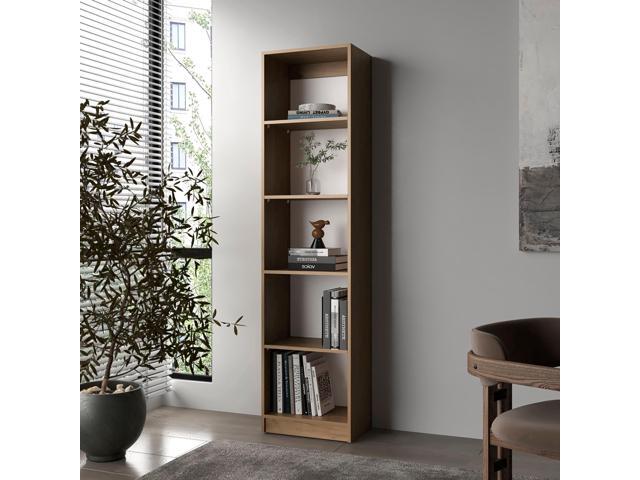 Click here for Natural Oak and White 5-Shelf Bookcase with Open S... prices