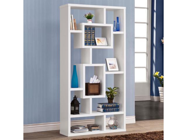 Click here for White 10-Shelf Open Back Bookcase prices
