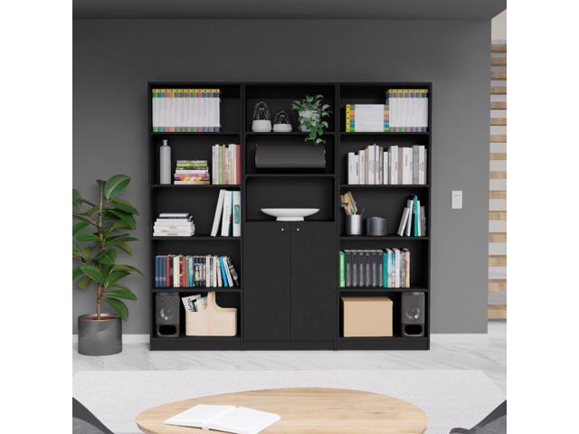 Click here for Black 3 Piece Living Room Set with 3 Bookcases prices