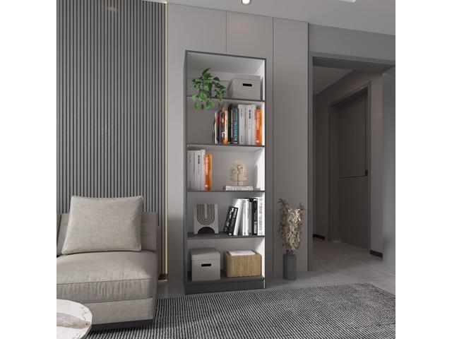 Click here for Matt Gray and White 5-Shelf Bookcase prices