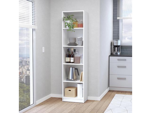 Click here for Sutton Slim Bookcase with Modern 5-Shelf Design prices
