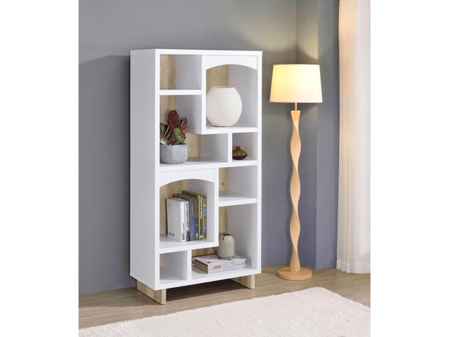 Click here for Geilys White and Distressed Pine 65-inch 8-shelf B... prices