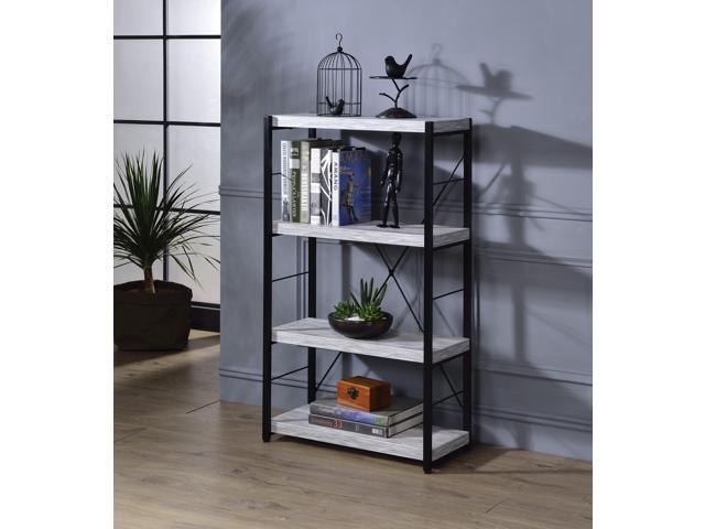 Click here for Jurgen Antique White & Black Finish Bookshelf prices