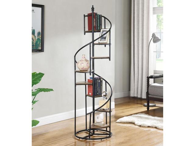 Click here for Rustic Brown and Black 8-Shelf Staircase Bookcase prices
