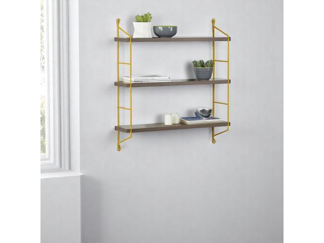 Click here for Neelix Triple Shelf  Walnut/Yellow prices