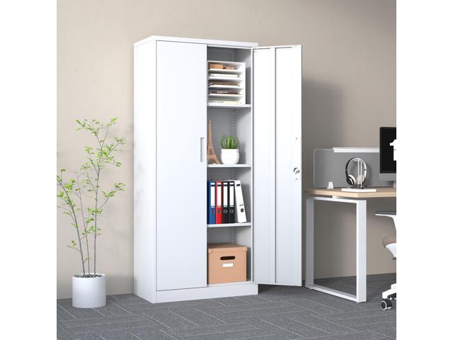 Click here for 71H Metal Garage Storage Cabinet  White Tool Steel... prices