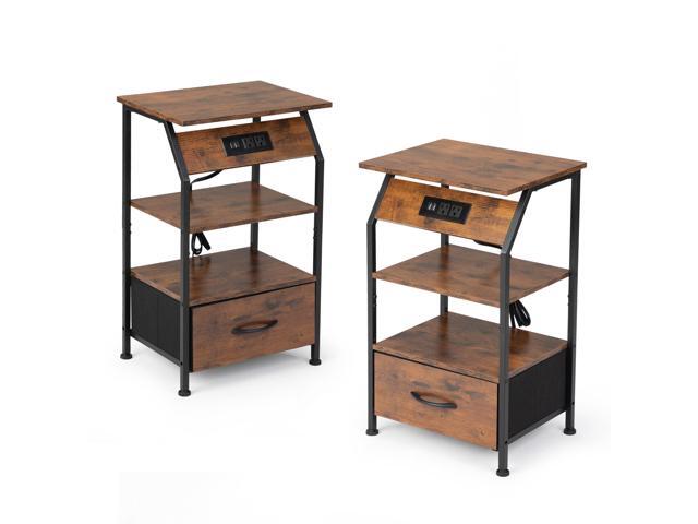 Click here for Set of 2 Nightstands with Charging Station  Bed Si... prices