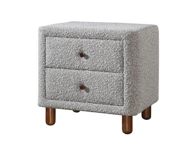 Click here for Grey Boucle 2-Drawer Upholstered Nightstand prices