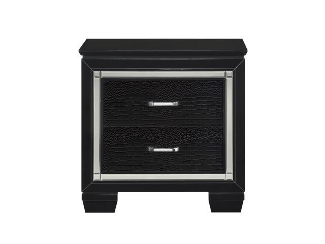 Click here for Glamourous Black Finish 1pc Nightstand 2x Dovetail... prices