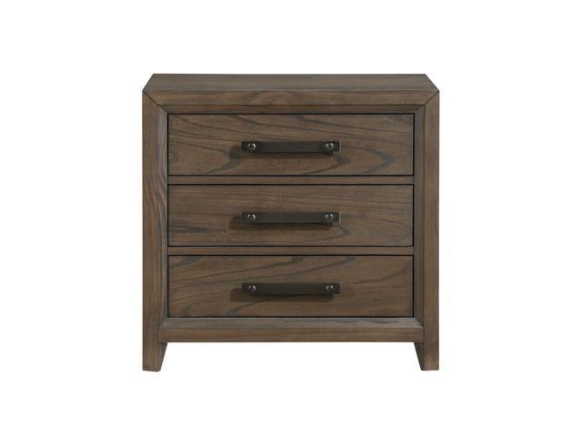 Click here for Dark Walnut Finish Nightstand of 3 Drawers Classic... prices