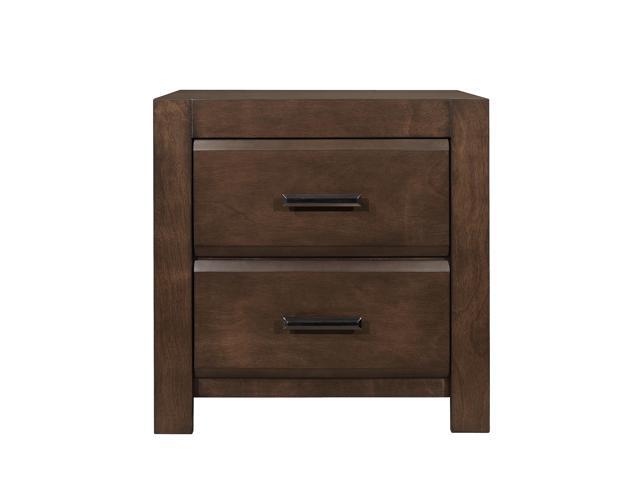 Click here for Espresso Finish Two Drawers Nightstand 1pc Contemp... prices