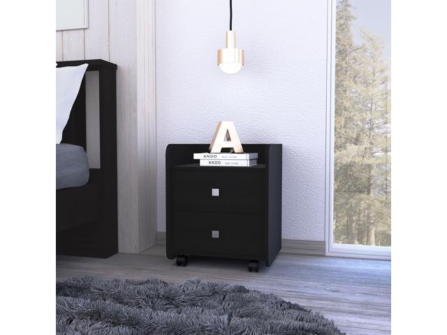 Click here for Lakewood 1-Shelf 2-Drawer Nightstand Black Wengue prices