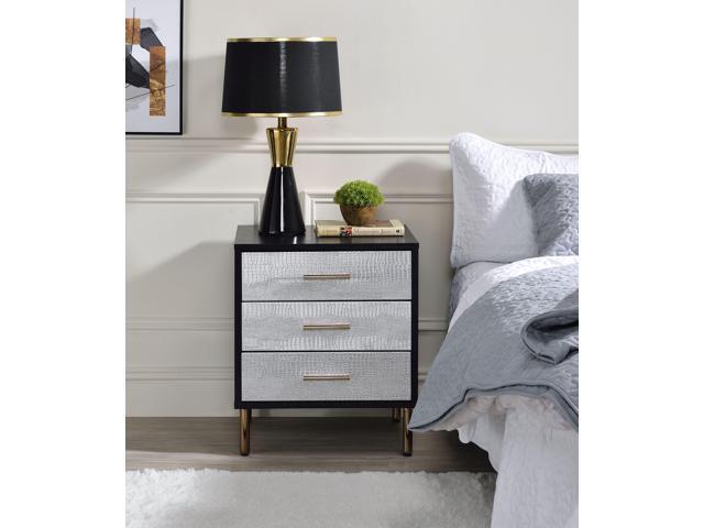 Click here for Myles Black  Silver & Gold Finish Nightstand prices