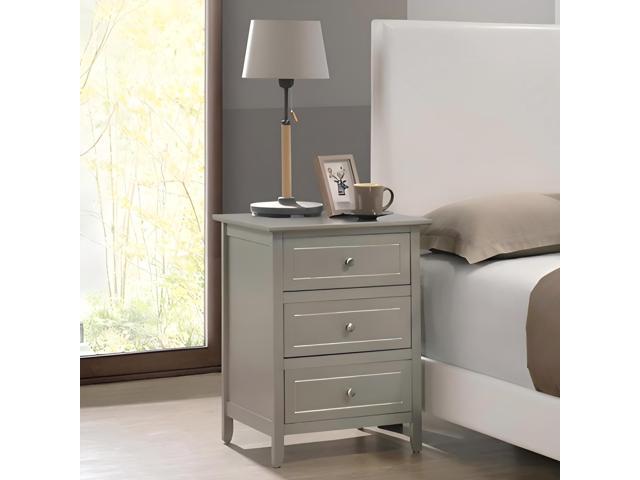 Click here for Sleek Contemporary Nightstand In Silver Champagne prices