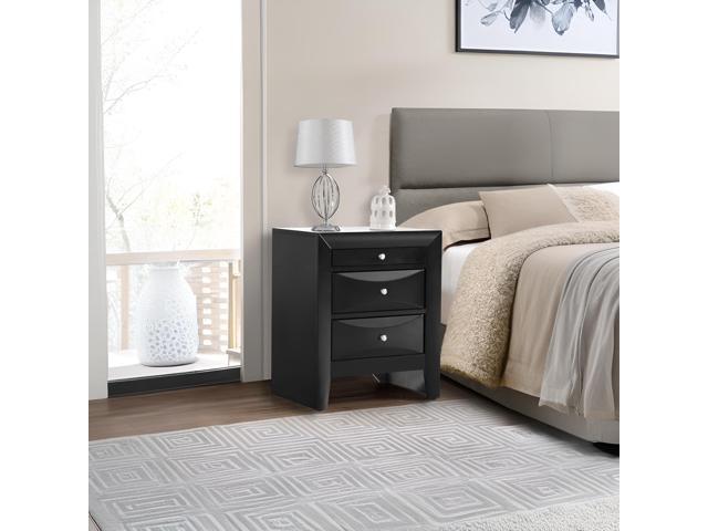 Click here for Elegant Black Nightstand With Drawers prices