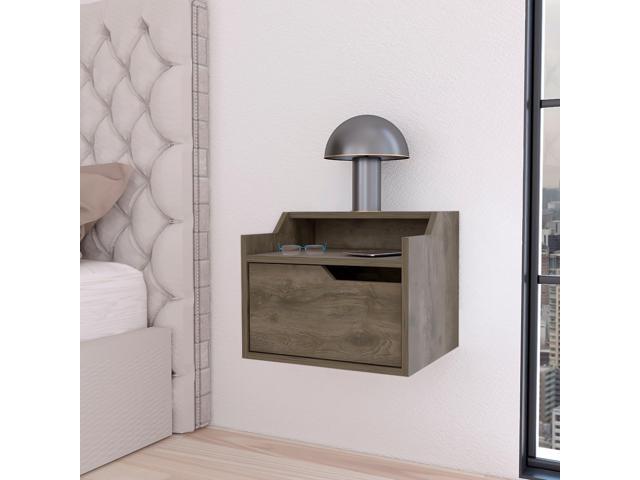 Click here for Dark Brown Dual-Shelf Display Floating Nightstand prices