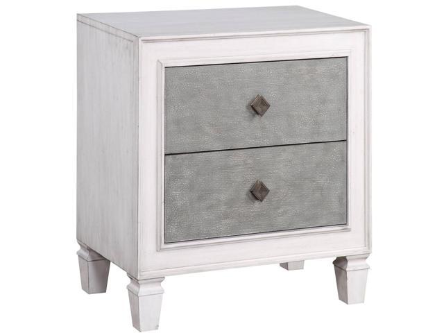 Click here for Rustic Grey and Weathered White 2-drawer Nightstan... prices