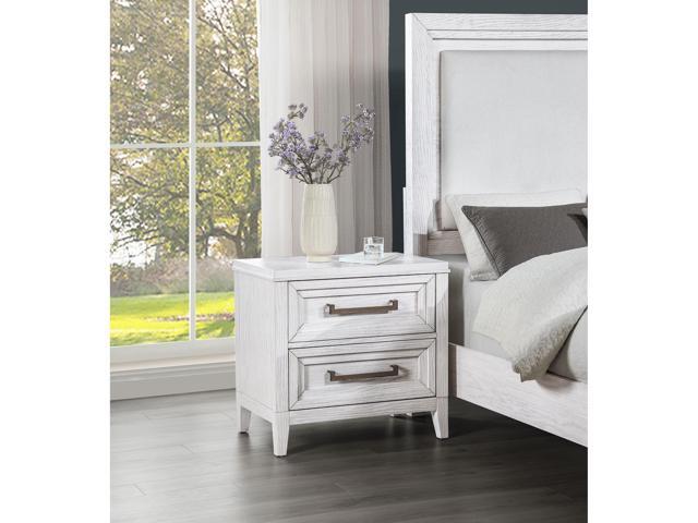 Click here for Avril Distressed White 2-drawer Nightstand Bedside... prices
