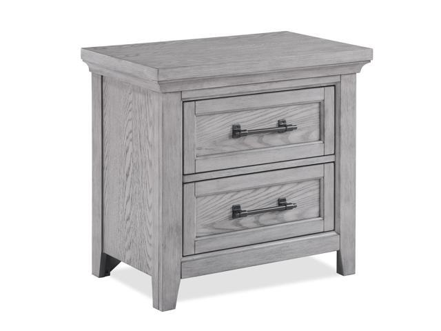 Click here for Light Gray Finish 1pc Two Drawers Nightstand Woode... prices