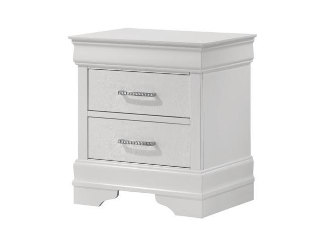 Click here for 1pc Modern Glam Style Two Drawers Nightstand Solid... prices
