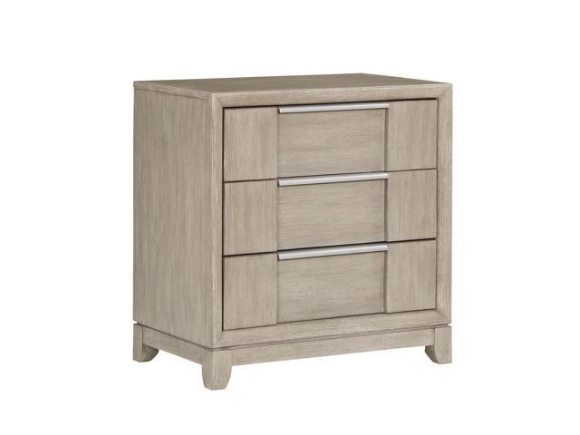 Click here for Light Gray Finish 3-Drawers Nightstand with Chargi... prices