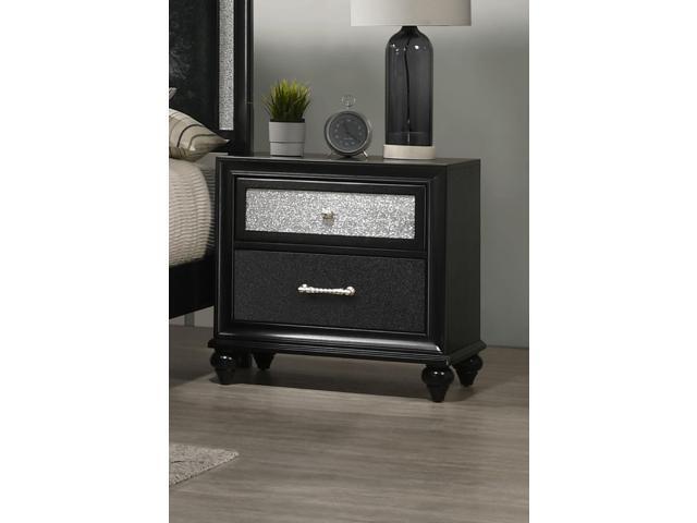 Click here for Modern Style 1pc Black Silver Finish Storage Night... prices