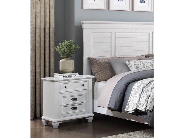 Click here for White Finish Two Drawers Nightstand 1pc Traditiona... prices