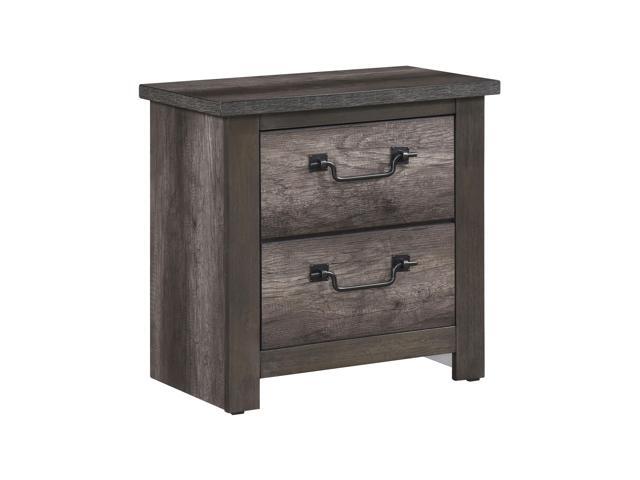 Click here for Gray Finish 2-Drawers Storage Nightstand 1pc Woode... prices
