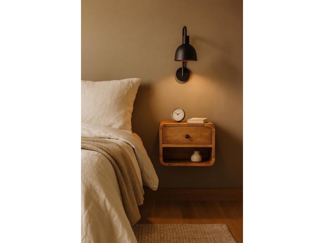 Click here for Solid wood Mini Oak-ish Floating Open Bedside  Sin... prices