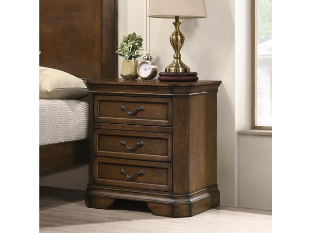 Click here for Maderne Traditional Wood 3-Drawer Nightstand  Anti... prices