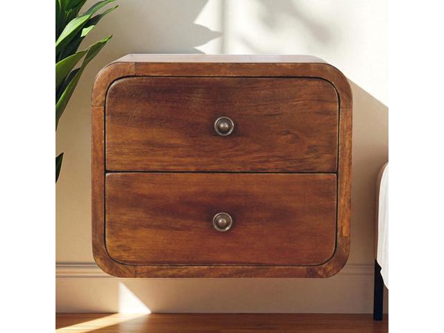 Click here for Solid Wood Floating Mini Chestnut nightstand  2 Dr... prices