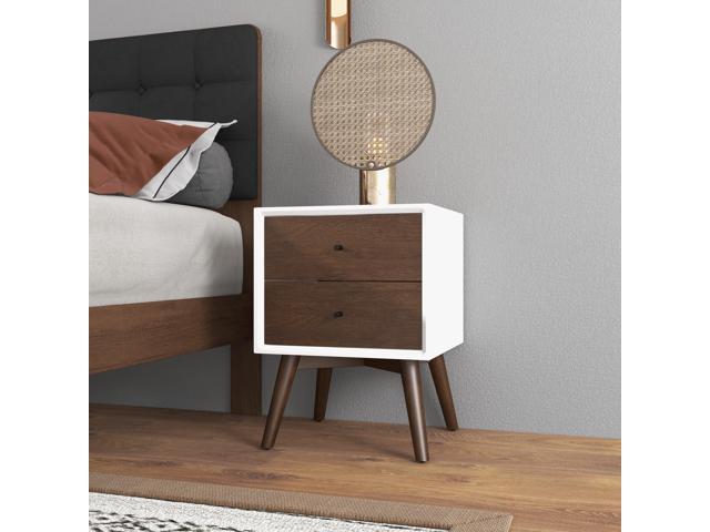 Click here for Caroline Mid Century Modern Style 2-Drawer White N... prices