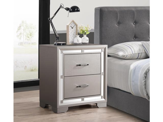 Click here for Elegant Silver Champagne Nightstand prices