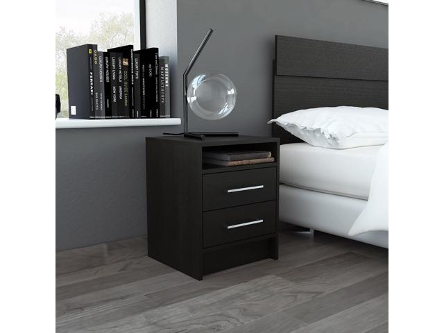 Click here for Rowley 2-Drawer 1-Shelf Rectangle Nightstand Black... prices