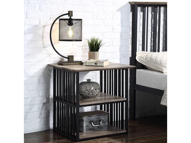 Click here for Antique Oak and Black 3-Shelf Nightstand prices