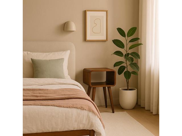 Click here for Solid Wood Mini Chestnut Curved Open Bedside  4 Ta... prices