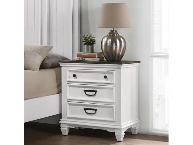 Click here for Clelane Wood 3-Drawer Nightstand  Weathered White... prices
