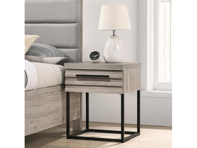 Click here for Alvear Contemporary Wood Nightstand with Metal Bas... prices