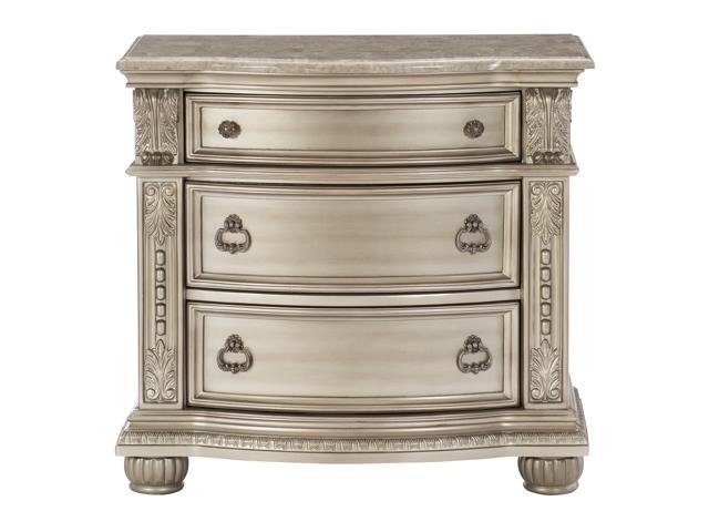 Click here for Silver Finish European Design 1pc Nightstand w Gen... prices