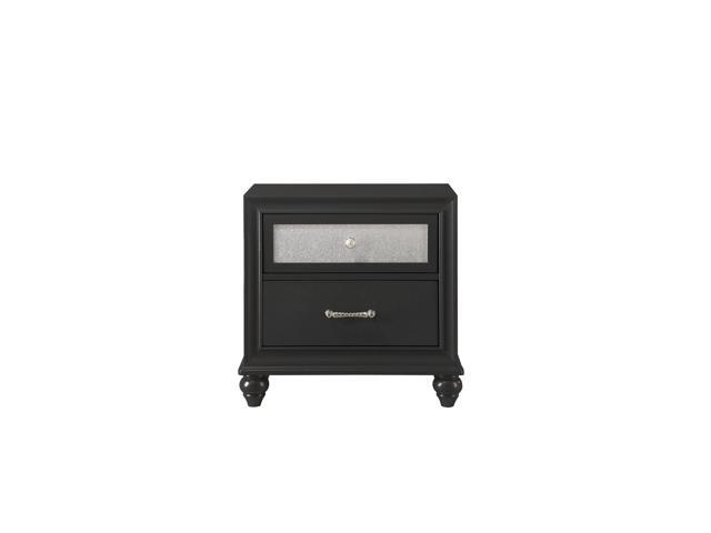 Click here for Luxury 1pc Glam 2-Drawer Nightstand End Table Blac... prices