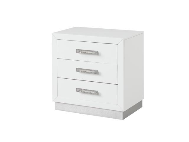 Click here for Nightstand Made with Wood in Milky White Color prices