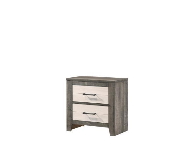 Click here for 1pc Nightstand Two-tone Finish Convenient Bedside... prices