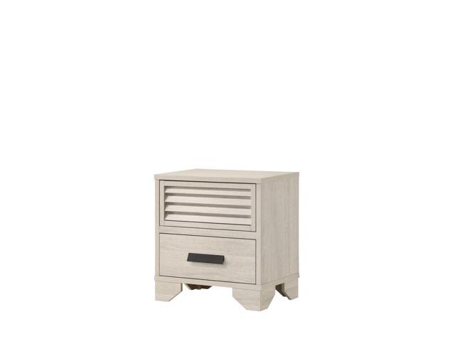 Click here for 1pc Contemporary 2-Drawer Louvered Design Nightsta... prices