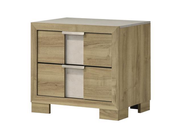 Click here for 1pc Driftwood Nightstand Two Drawer Wooden Bedroom... prices